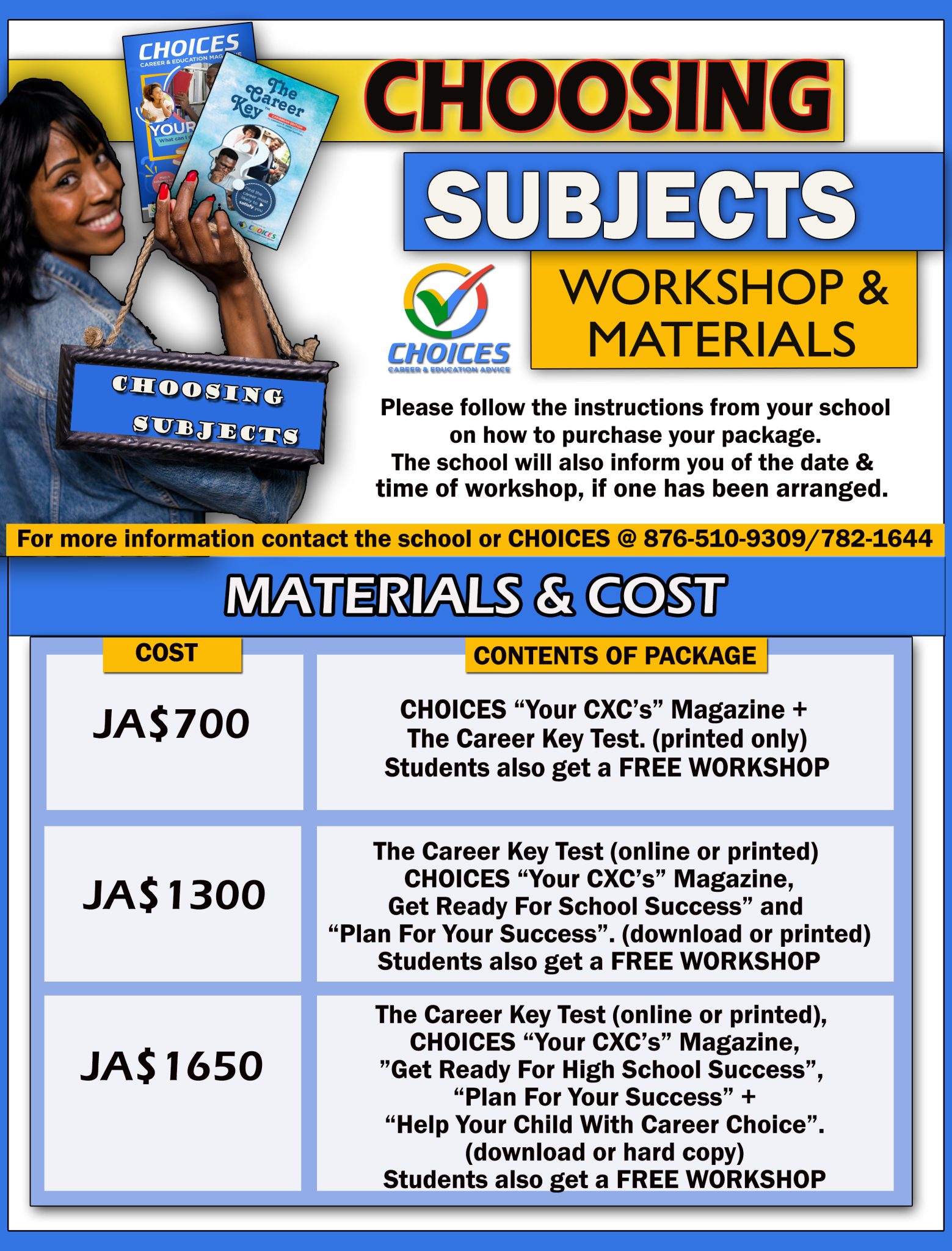 WOLMER'S BOYS' SCHOOL - PACKAGES - CHOICES